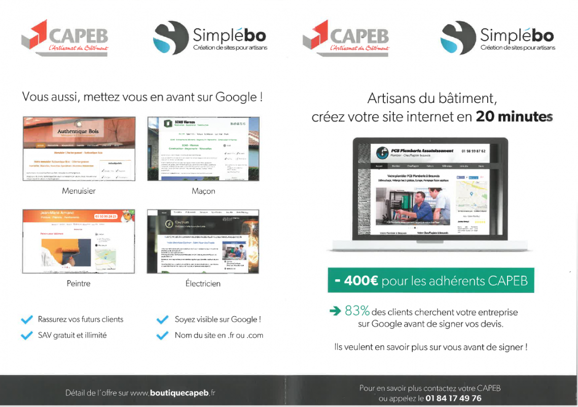SIMPLEBO : création de site web ・ CAPEB